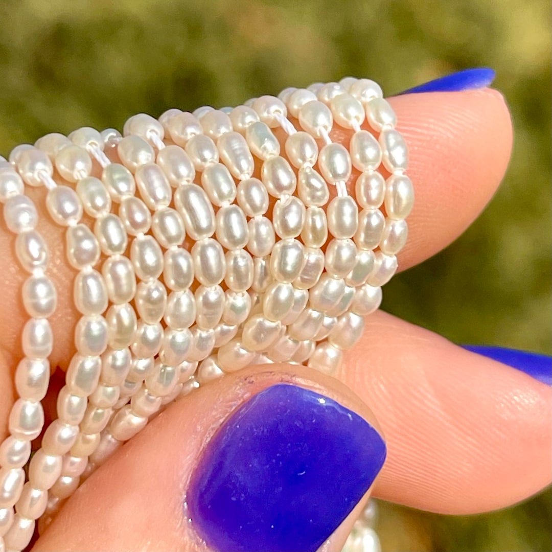 Pearl Beads, Seed Pearls, 2mm Pearls, White Freshwater Pearls, Tiny ...