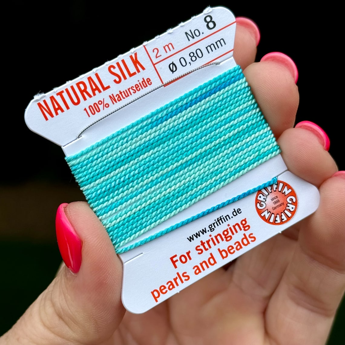 GRIFFIN Silk Cord Turquoise, "here to Make Waves" Bead Snob™ Dye Job ...