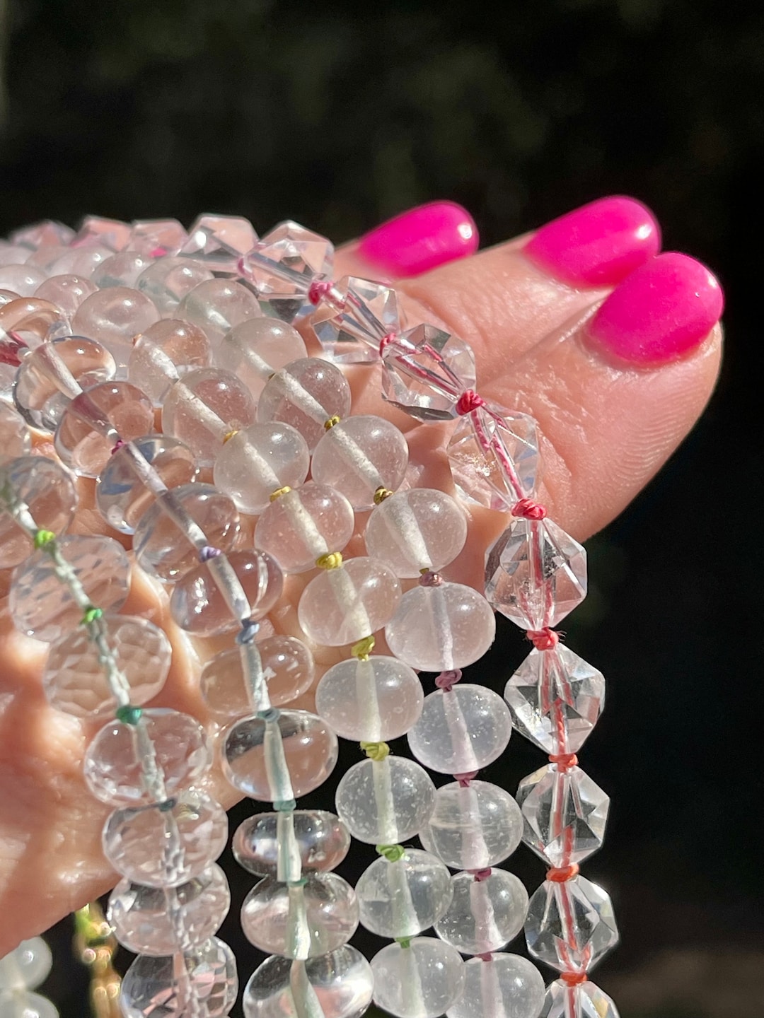 Crystal Quartz Hand Knotted Necklaces With Gold Filled Findings ...