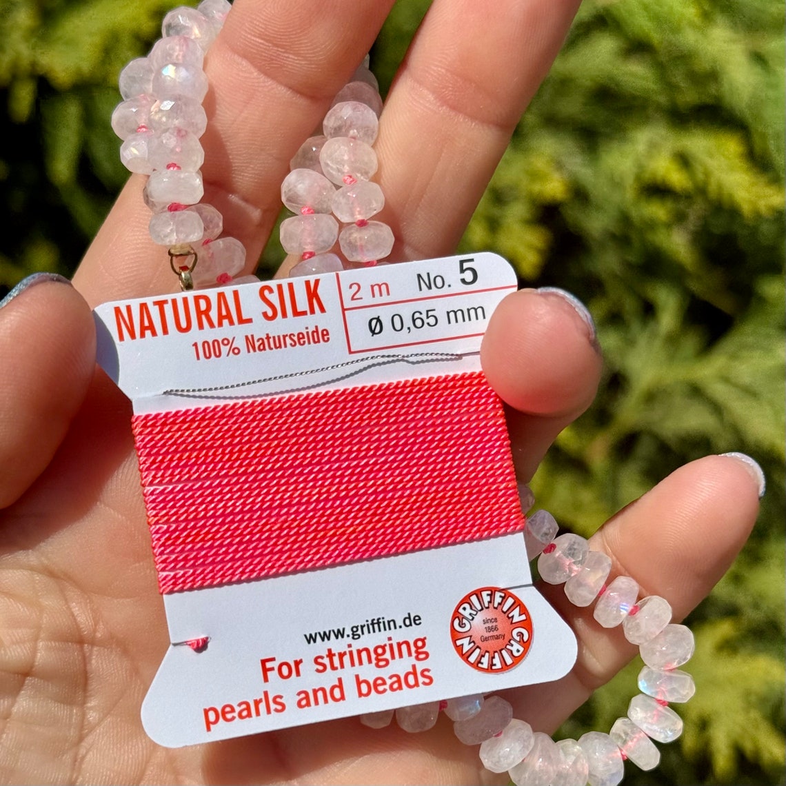 GRIFFIN Silk Cord With "pinky Promise" Bead Snob™ Dye Job™, Salmon Pink ...