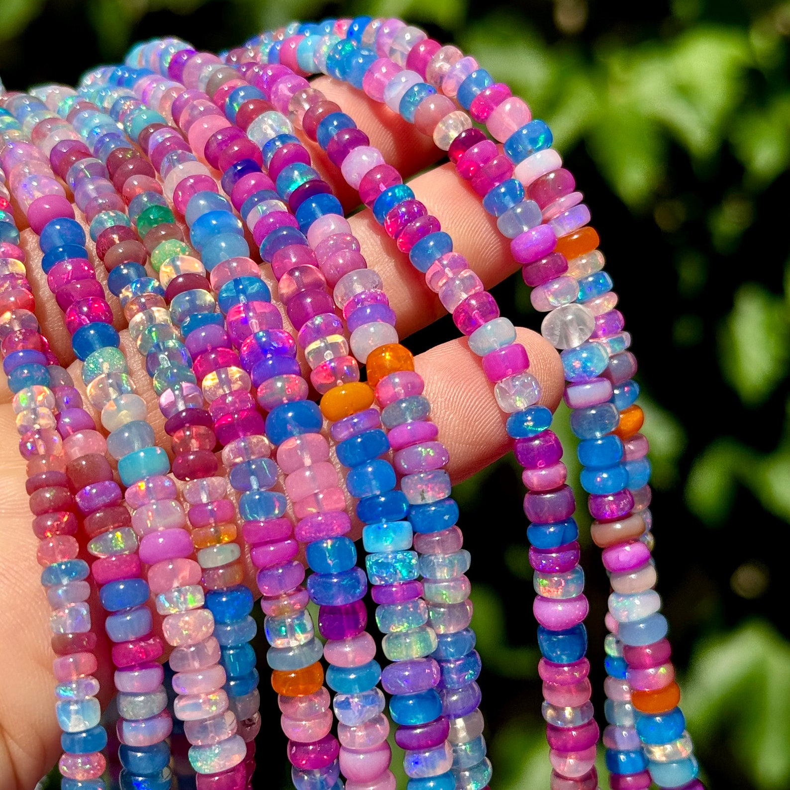 Multi Opal Beads, 4mm - 6mm, Graduated Rondelle Beads, Rainbow Opal ...