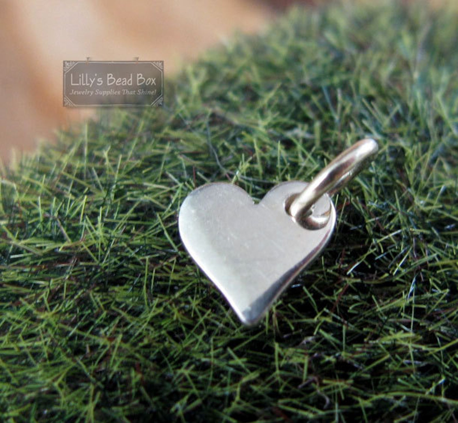 Tiny Heart Charm Silver or Bronze Heart Dangle Sterling | Etsy