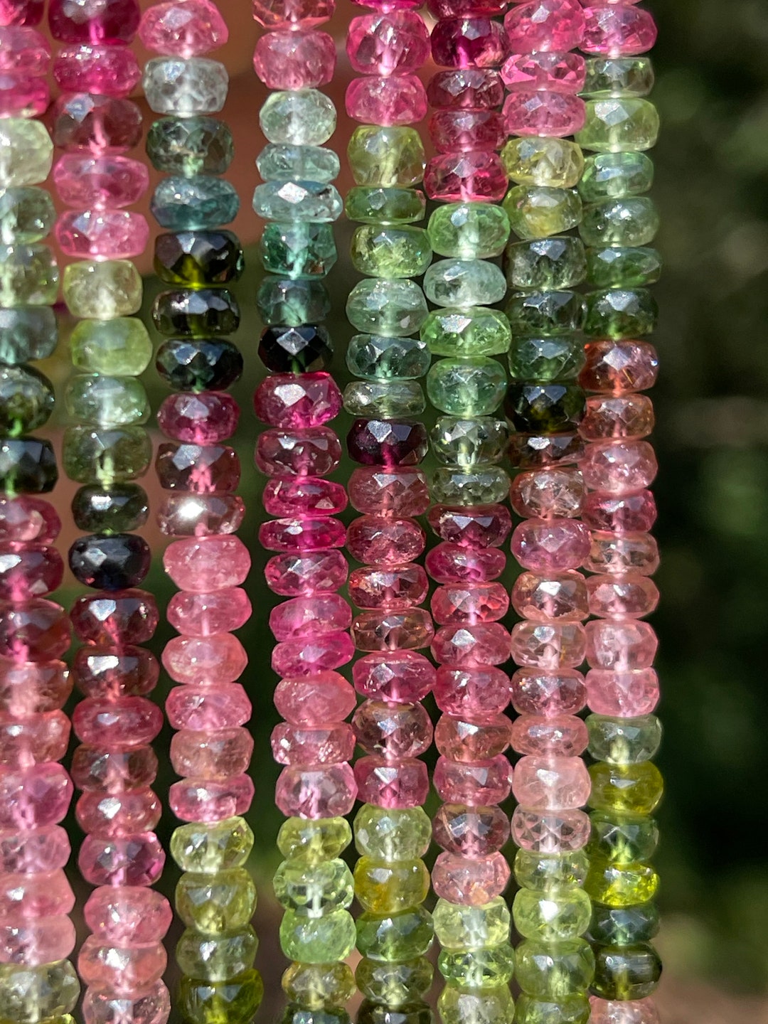 Multi Tourmaline Rondelle, 5mm to 5.5mm, Tourmaline Beads, 5mm Rondelle ...