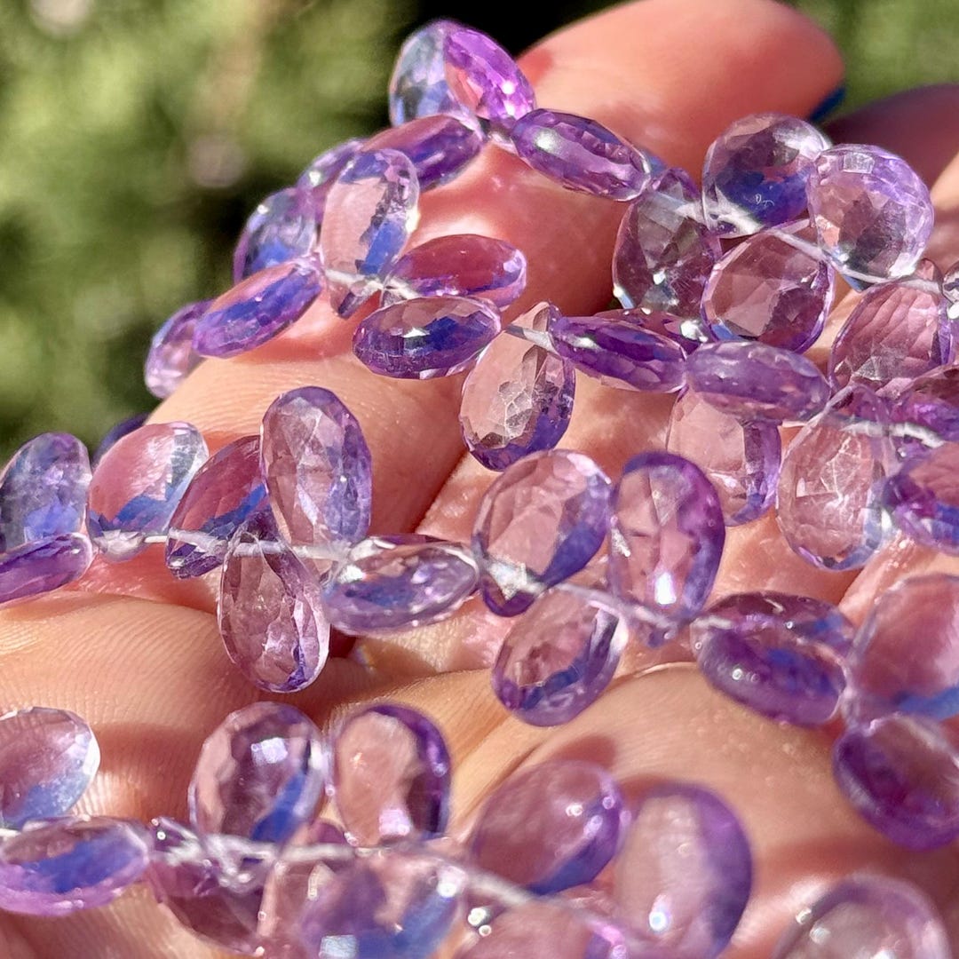 Amethyst Tear Drop Beads, 8mm - 10mm, Top Drilled Gemstone Beads ...
