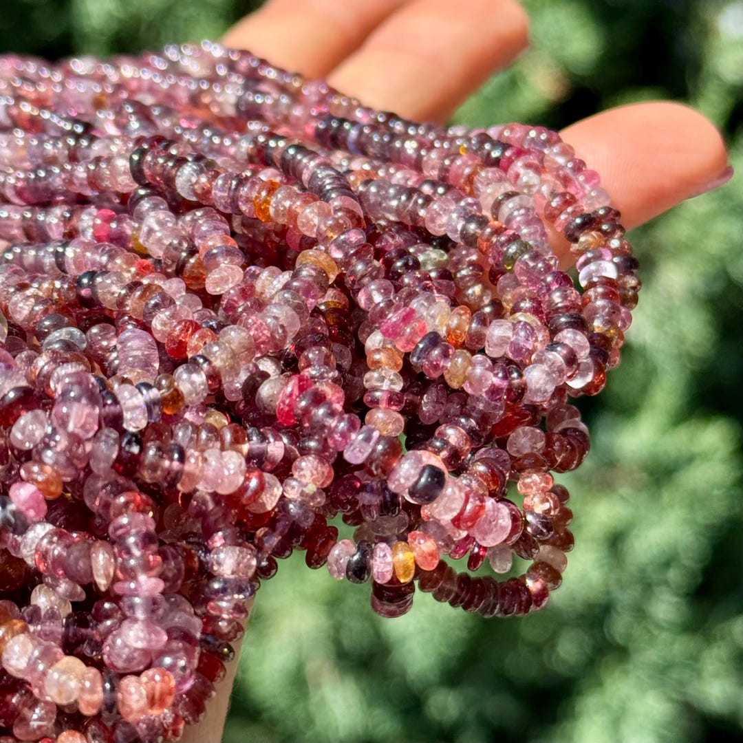 Spinel Beads, Spinel Bead Strand, Multi Spinel Rondelle, Multi Spinel ...