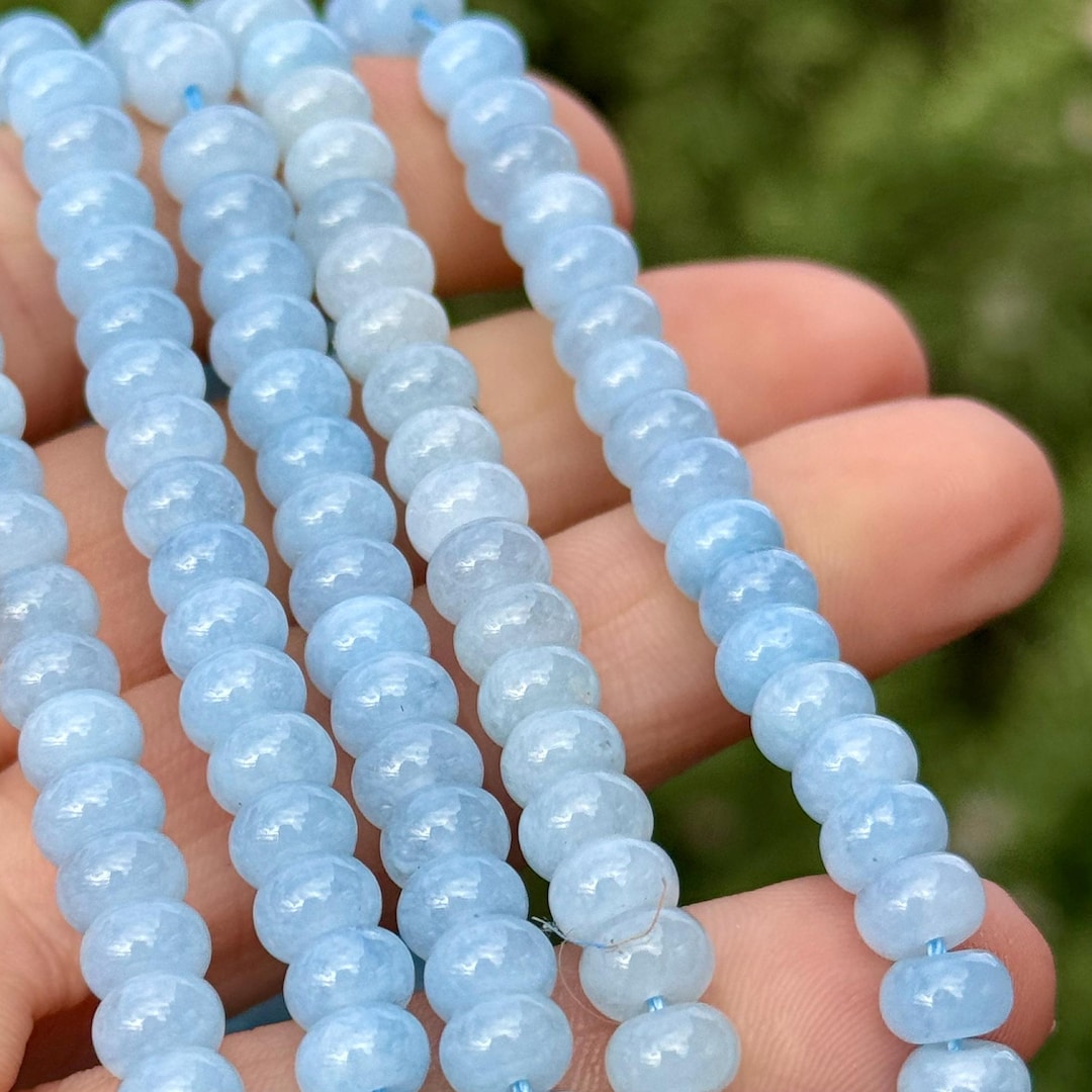 Light Blue Beads, Beads for Bracelet, Baby Blue Beads, 6mm Smooth ...