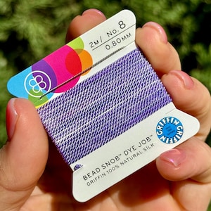 Purple GRIFFIN Silk Cord, "blurple People Eater" Bead Snob™ Dye Job ...