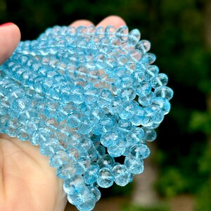 Blue Quartz Beads, 5mm to 8mm, Graduated Beads, Blue Quartz Rondelle ...
