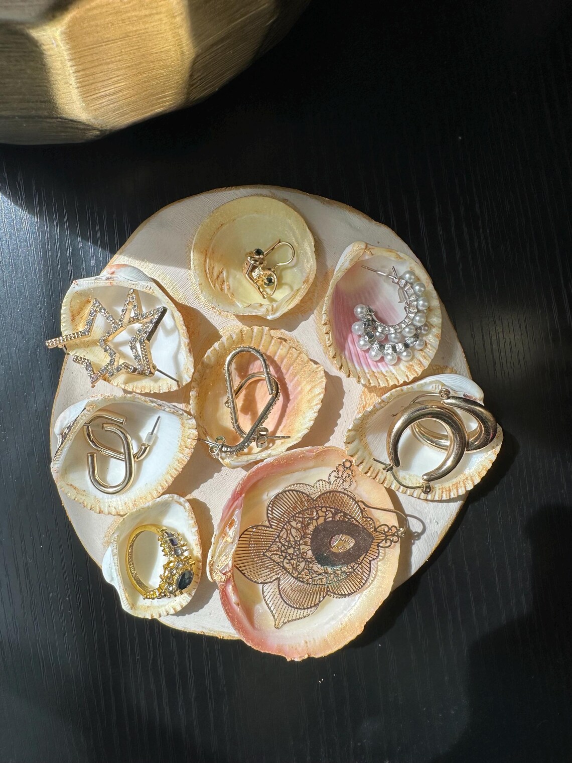 Seashell Paint Palette Gold, Multi Use, Art, Jewelry - Etsy