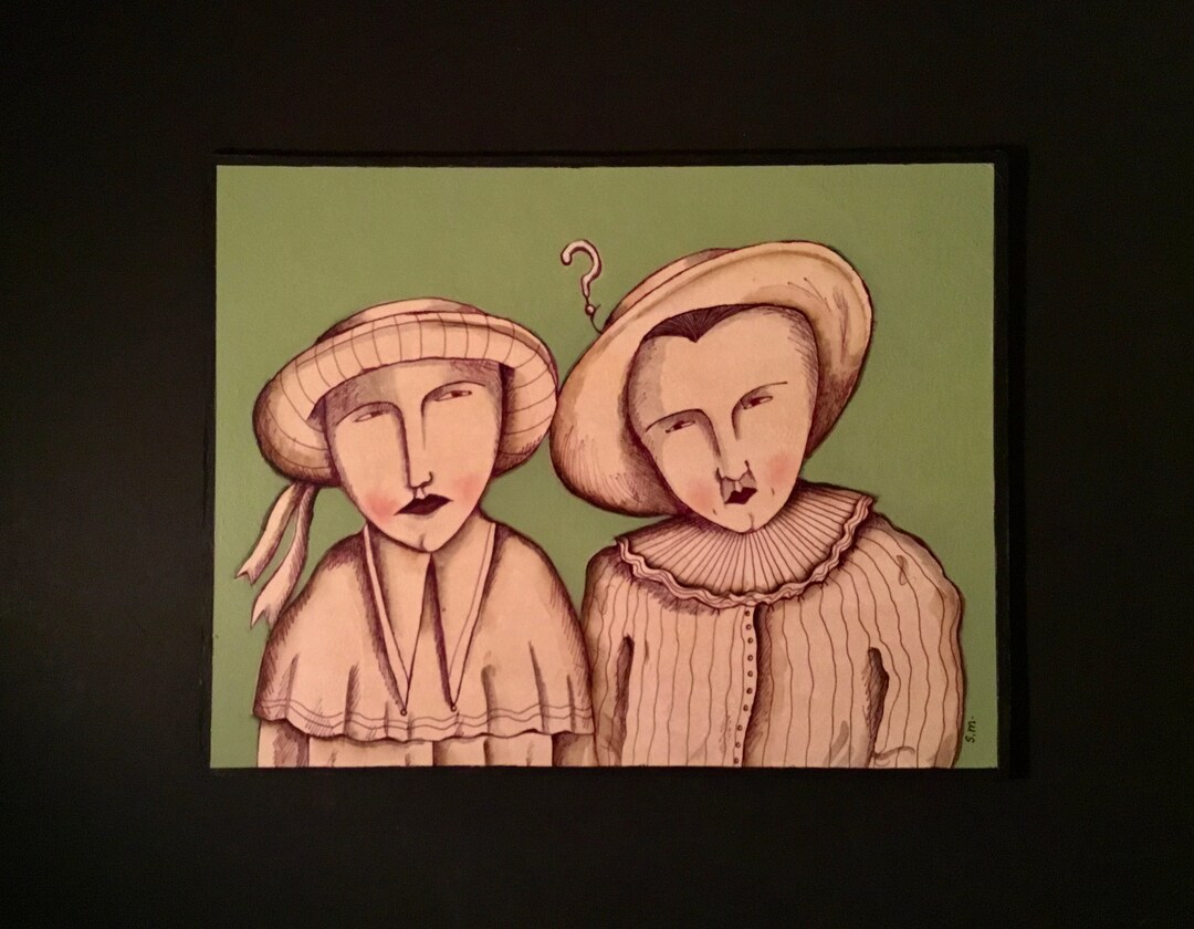 Pierrot Clowns Original Illustration Painting- Sandy Mastroni ...