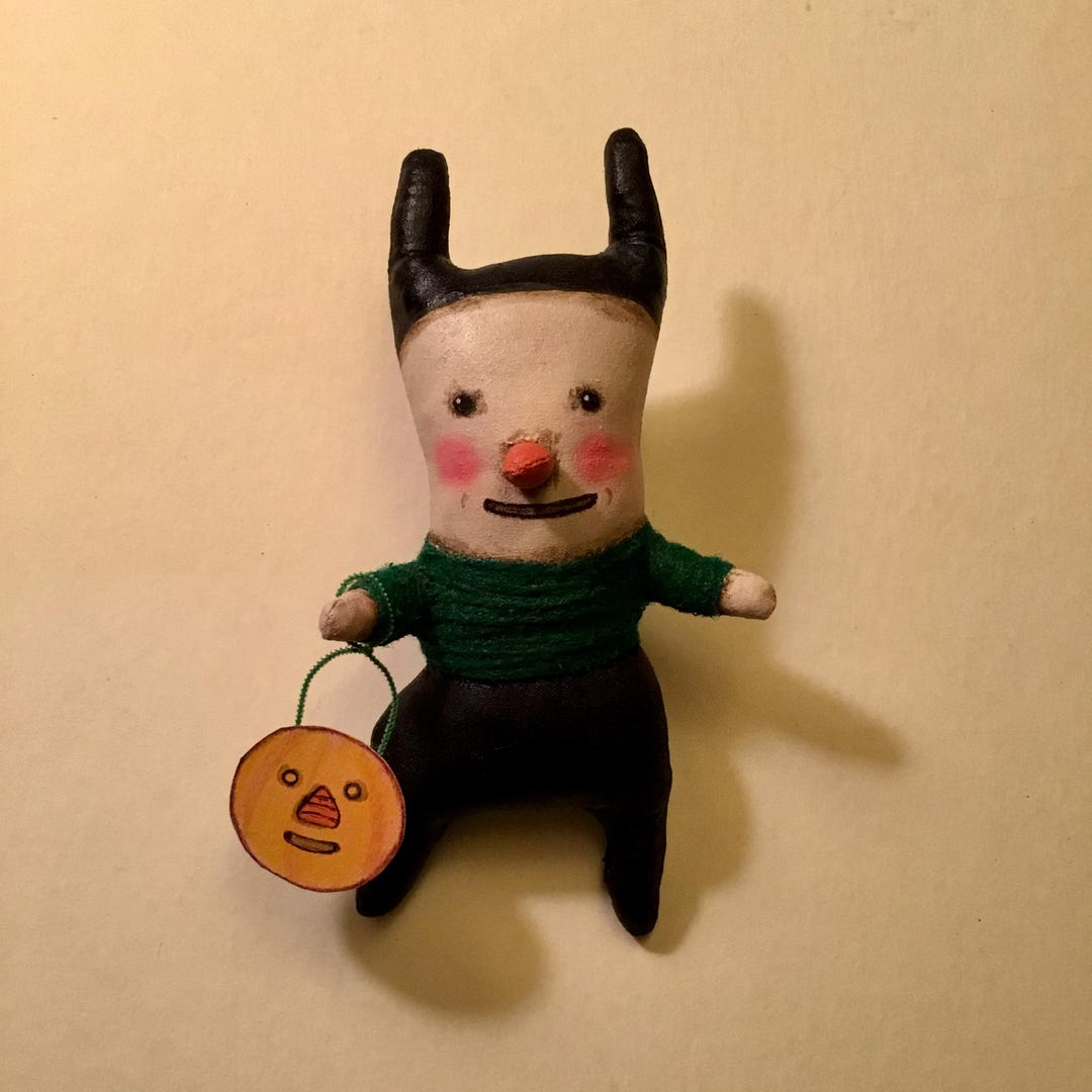 Bigger Version of One Little Odd Monster Halloween Doll, Sandy Mastroni ...