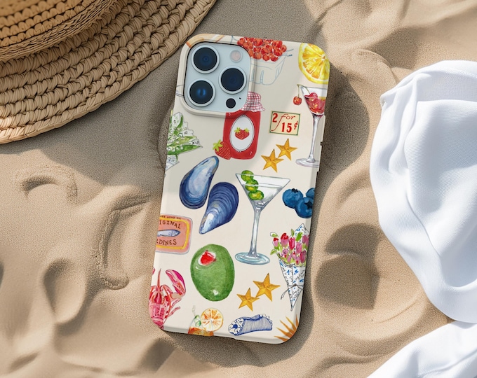 Italian Lemon Tile Collage Phone Case, Amalfi Coast Summer Aesthetic, iPhone 16 15 14 13 12 Pro ...