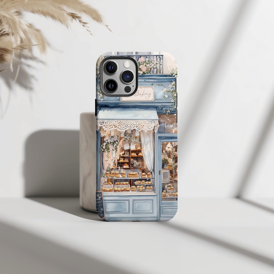 Pastel Blue Spring Bakery Phone Case - Vintage Floral Aesthetic, iPhone ...