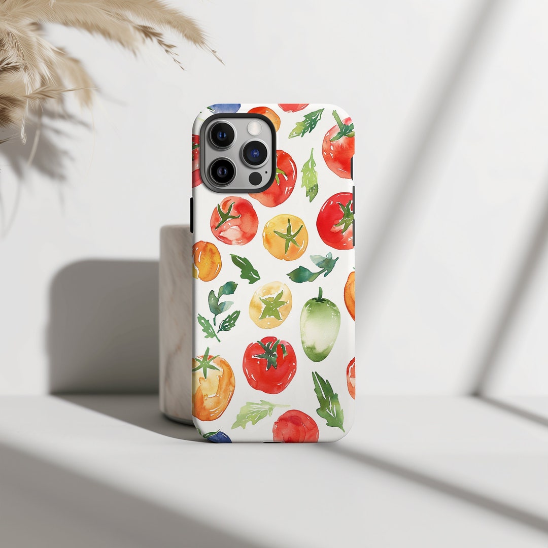 Watercolor Tomato Phone Case - Cute Garden Style for iPhone 11-17 - Etsy