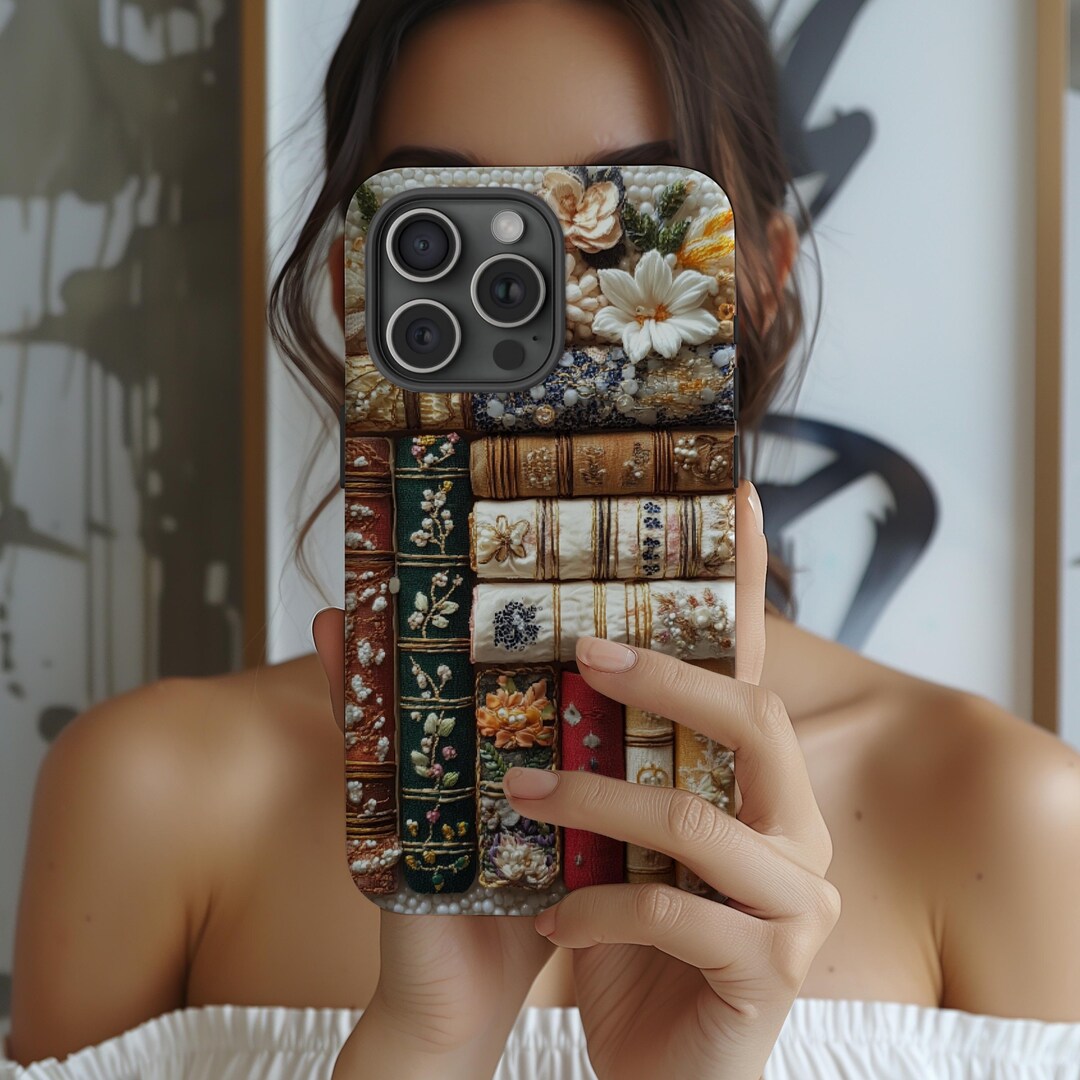 Vintage Book Phone Case, Cottagecore Floral Design (fits iPhone 11-17 ...