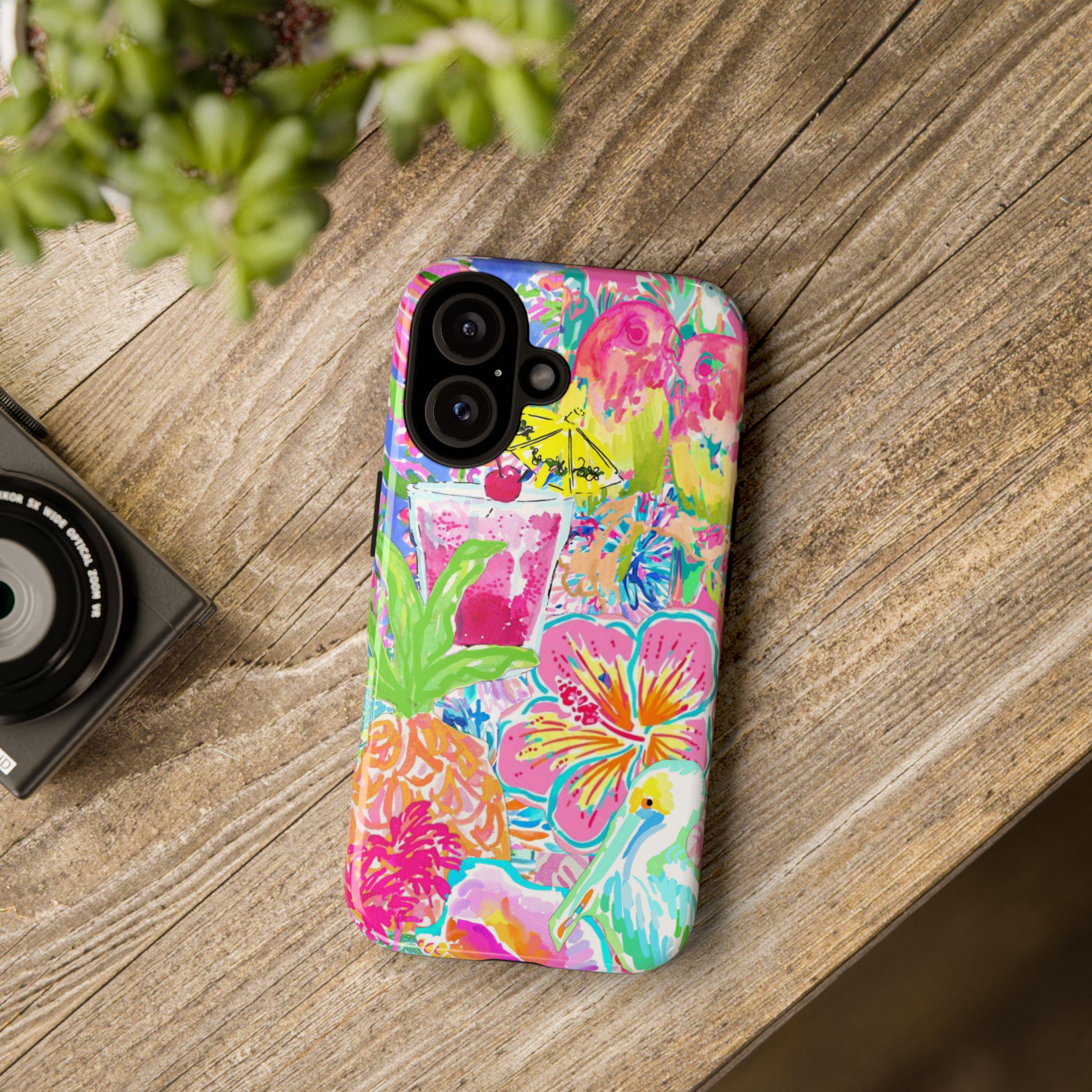 Summer Phone Case: Colorful Tropical Collage - Fits iPhone 11-17 - Etsy