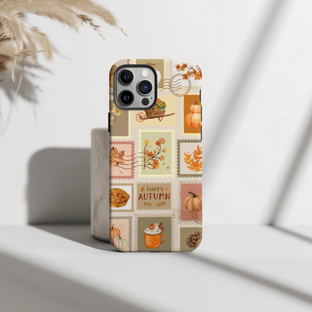 Cozy Fall Phone Case: Vintage Pumpkin Stamps, Fits iPhone 11-17 - Etsy