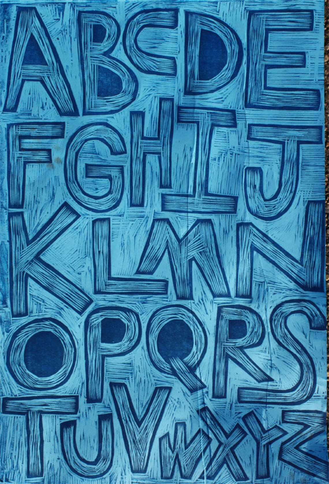 Alphabet Woodcut Handpulled Print - Etsy