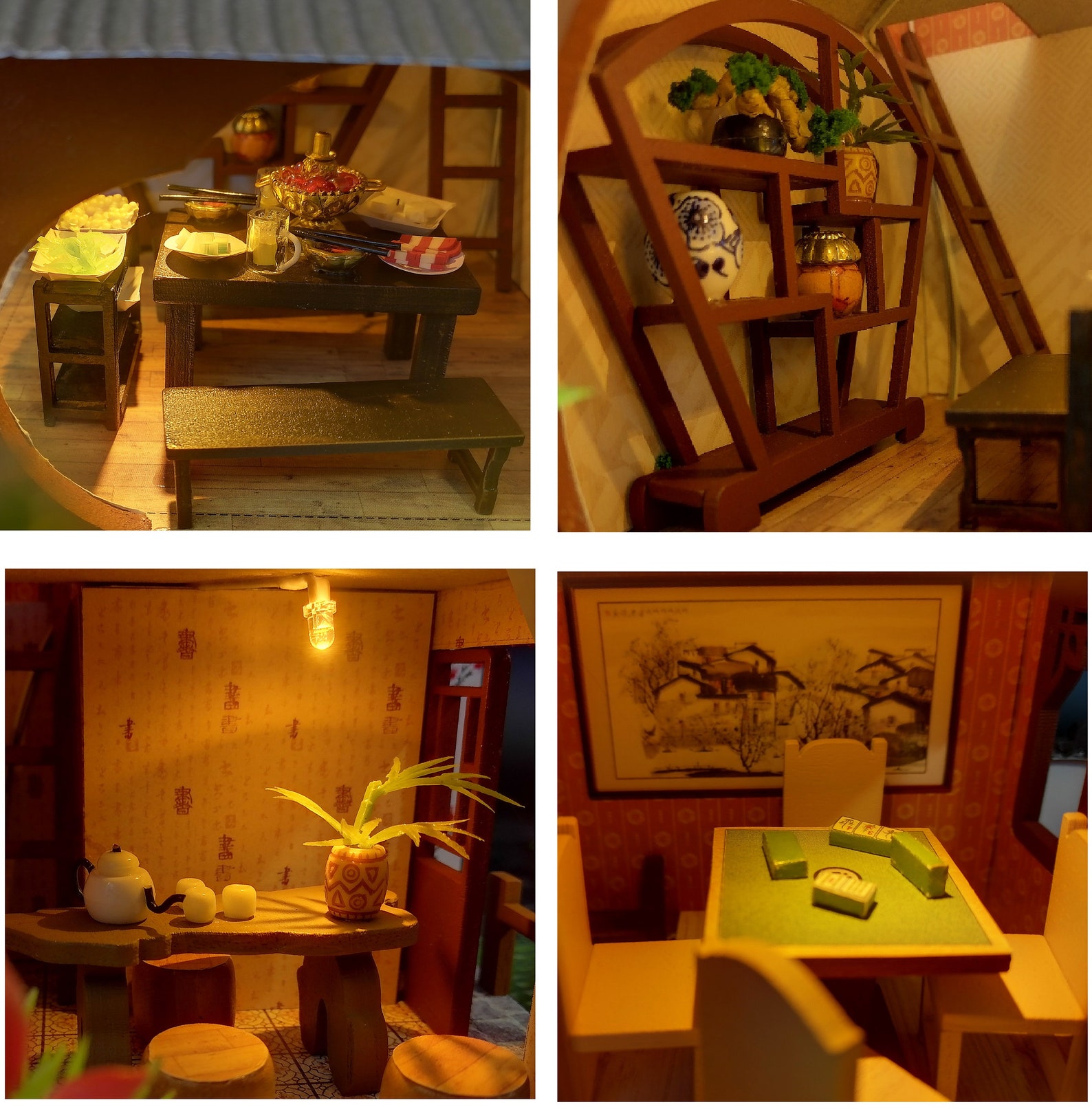 Miniature Dollhouse DIY Kit Wooden Chinese Villas With - Etsy