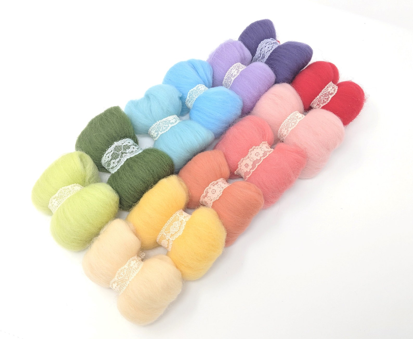 Wool Set of 12 Colors Rainbow Colors 8 Grams Each Color - Etsy