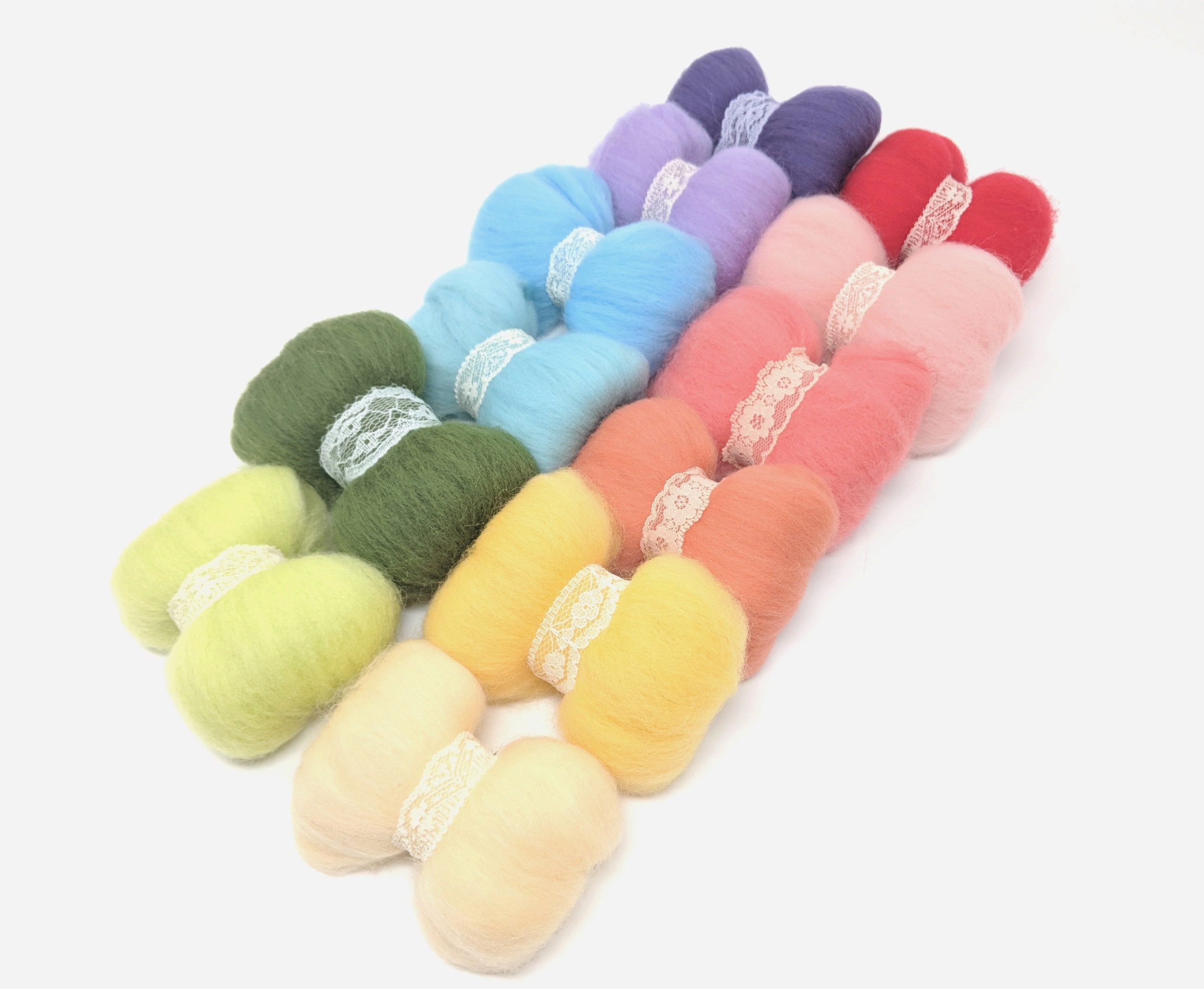 Wool Set of 12 Colors Rainbow Colors 8 Grams Each Color - Etsy