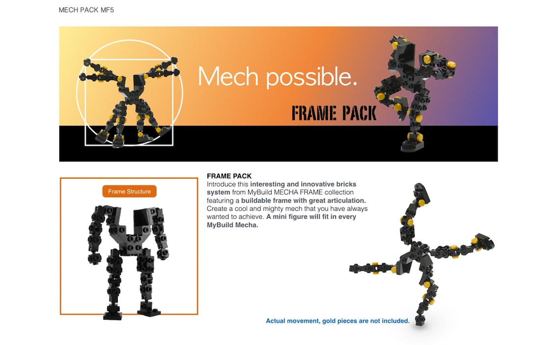 Mecha Frame MF5 Mech Base Kit Core Frame skeleton Only - Etsy