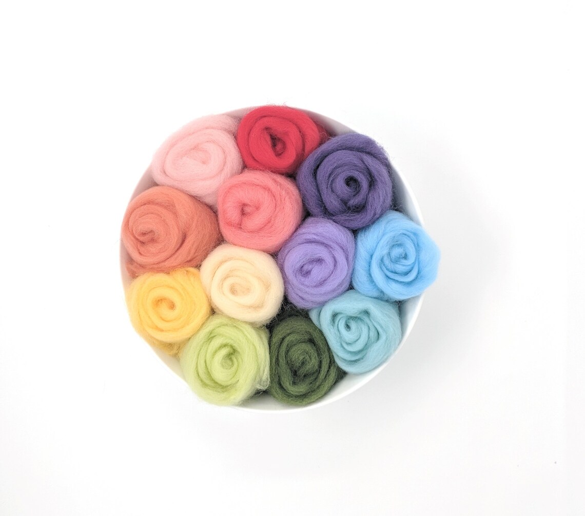 Wool Set of 12 Colors Rainbow Colors 8 Grams Each Color - Etsy