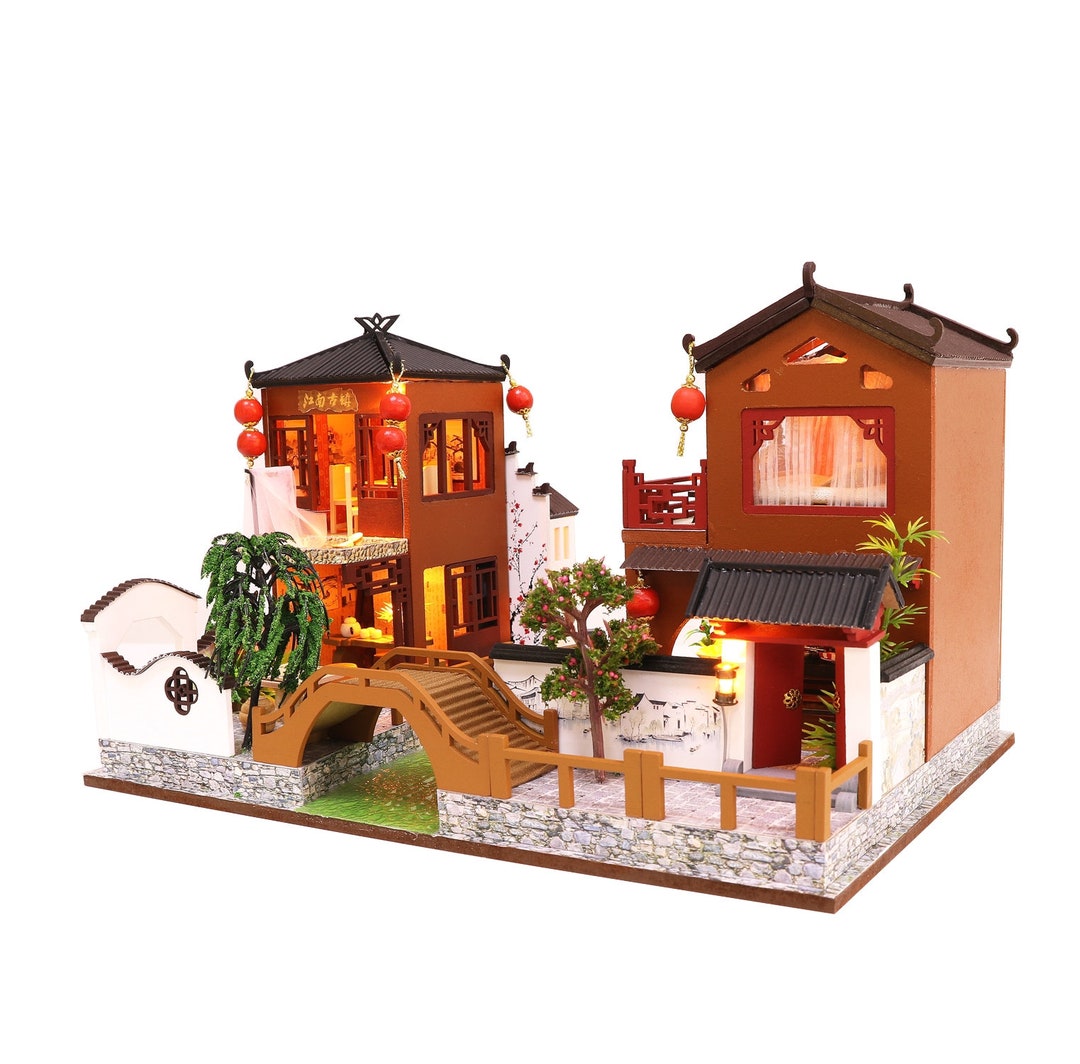 Miniature Dollhouse DIY Kit - Wooden Chinese Villas With Landscape ...