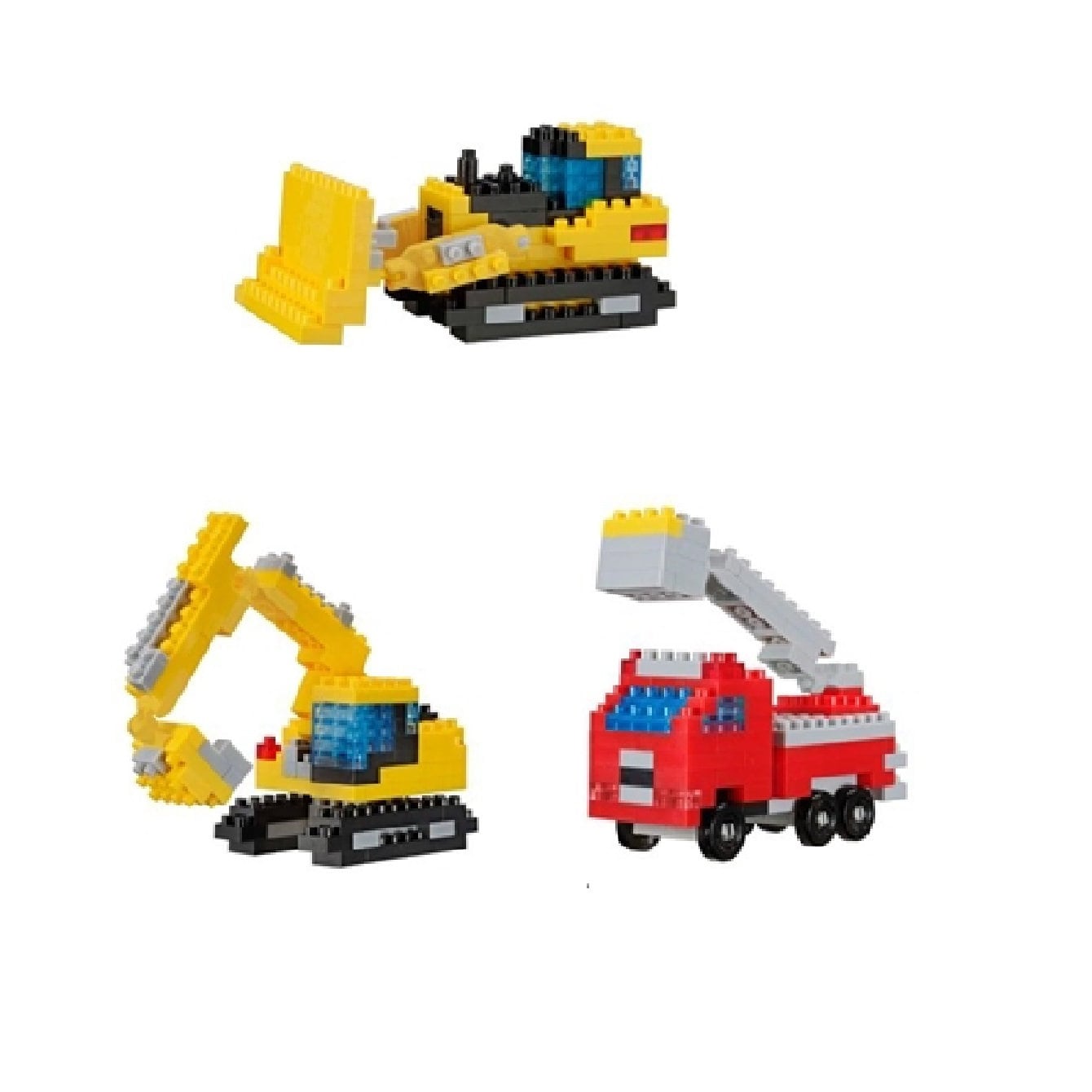 Petit Blocks – Set of 3 - Excavator, Bulldozer, Fire Truck - Etsy