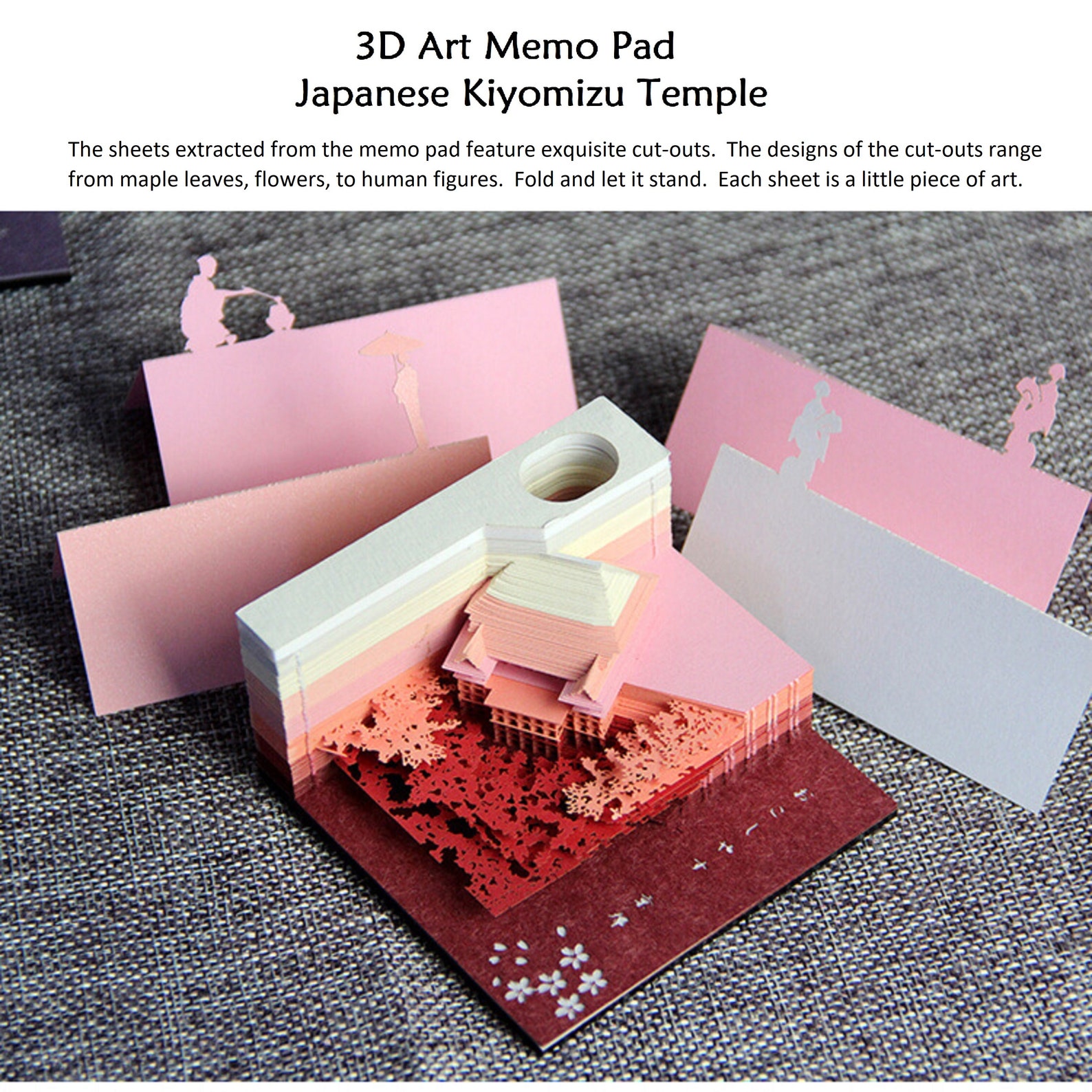 3D Art Memo Pad Japanese Kiyomizu Temple | Etsy