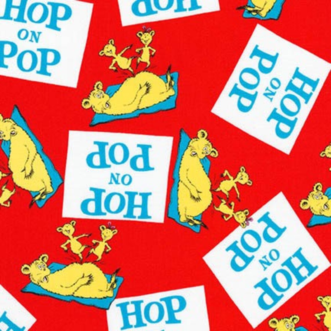 Dr. Seuss, Hop on Pop Book Cover in Red, Yard - Etsy