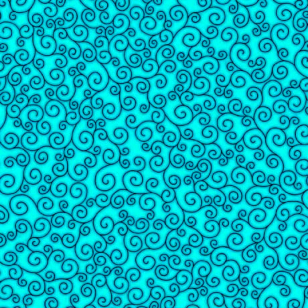 Seashell Mystique - Scroll on Aqua Blue -quilting Treasures - Etsy