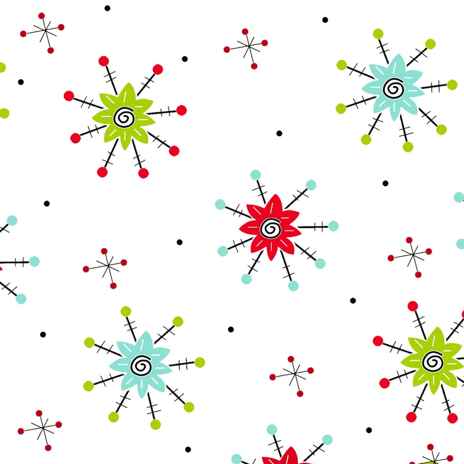 Tinsel Toes by Henry Glass Fabrics Star Burst on White Yard | Etsy