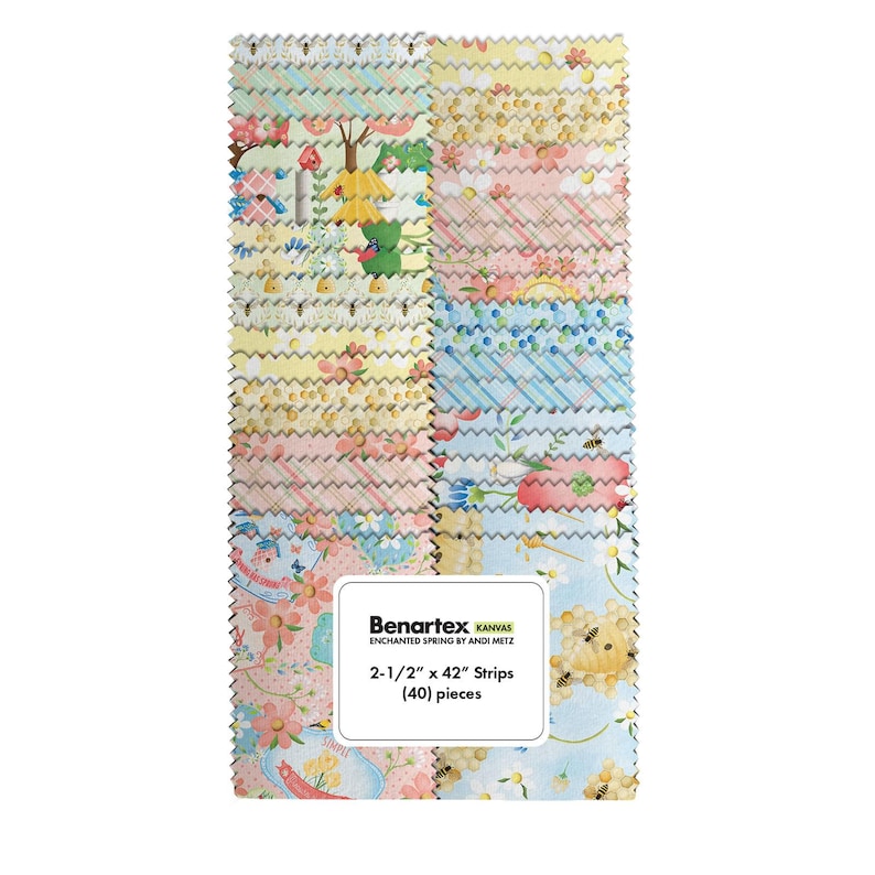 Enchanted Spring - 40 Pieces 2.5" Strips, From Benartex Fabrics 100% ...