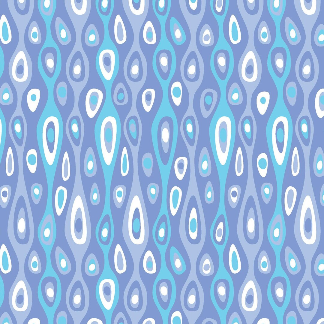 Kooky Creatures Monster Cotton Fabric,"lava Lamp" on Periwinkle by ...