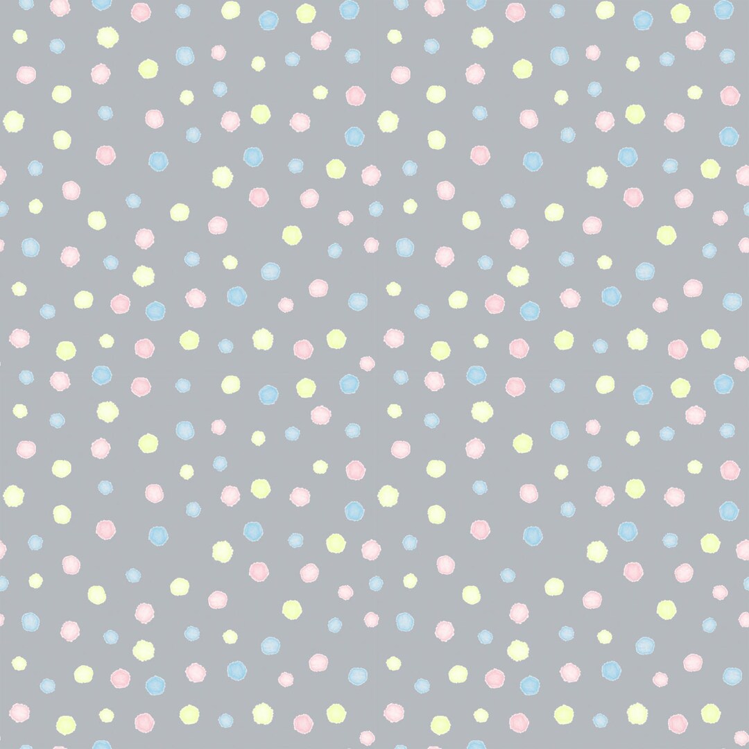 Comfy Flannel Prints - Pastel Dots on Grey, 100% Cotton Flannel, Yard ...