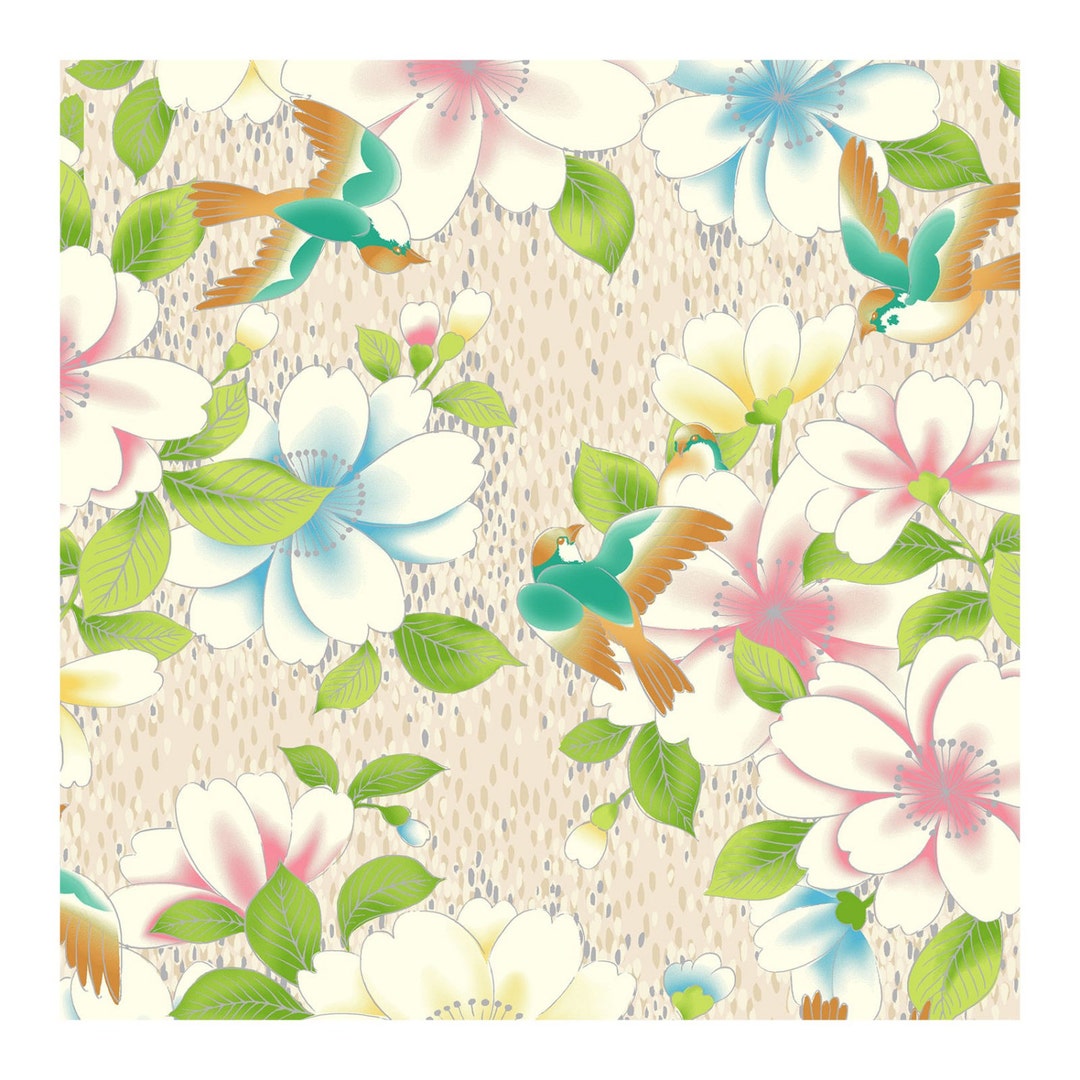 Quilt Gate Fabrics, Made in Japan, Tori Met, Metallic Floral, Yard - Etsy