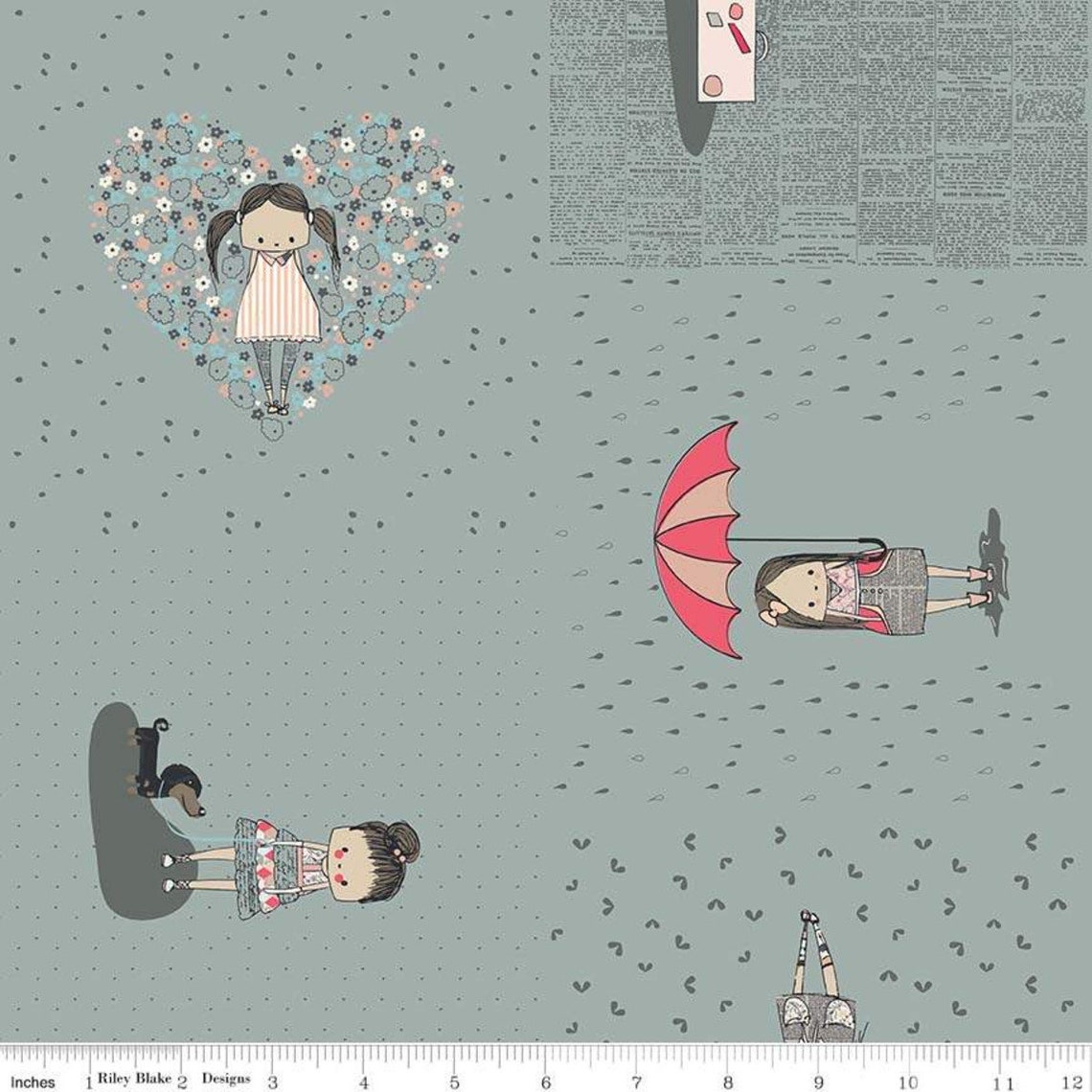 Abbie FLORAL GRAY by Sue Daley Designs for Riley Blake Fabrics, Yard - Etsy