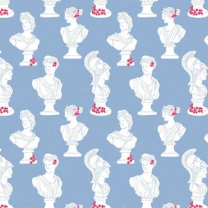 A Stroll in Santorini From Camelot Fabrics - Greek Vases on White - Etsy