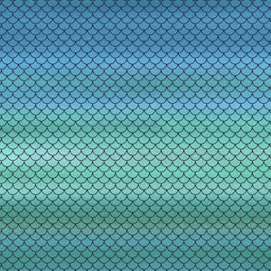 Mermaid in Blue Jeans by Studio E - Fish Scale Ombre in Green/blue ...