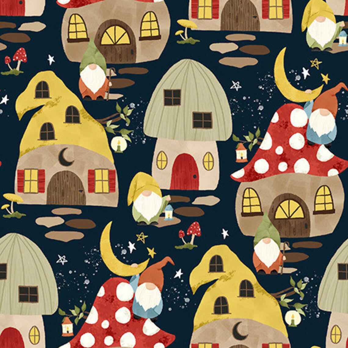 NEW, You Light My Way Gnome, "night Gnomes" From 3 Wishes Fabric. 100% ...