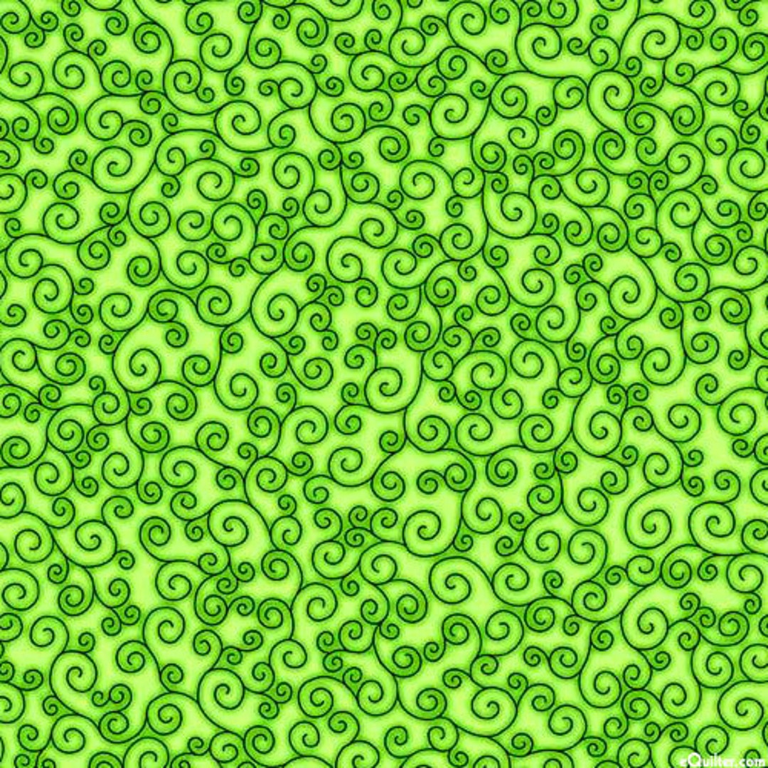 Seashell Mystique - Scroll Swirling Spendor on Sprout Green -quilting ...