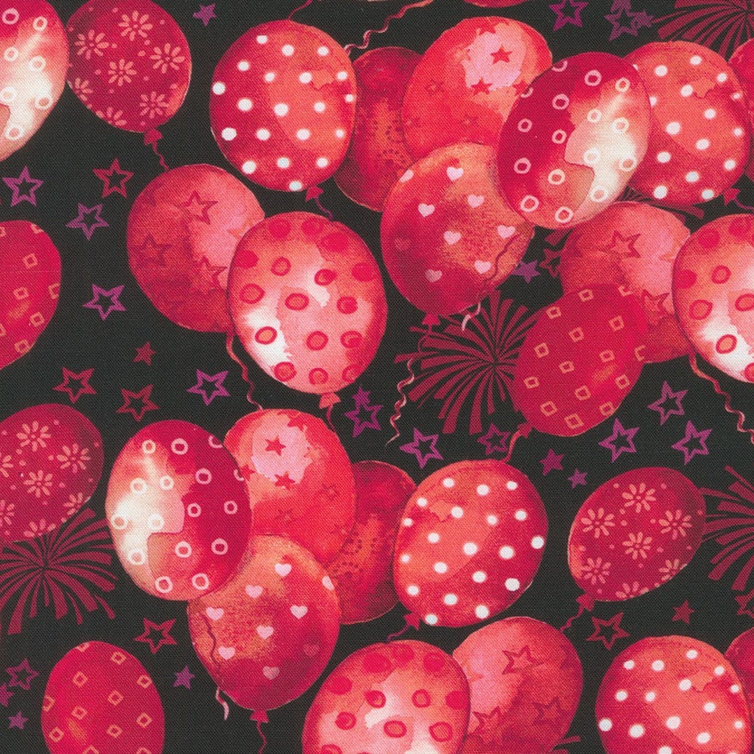 Happy Day, Red Balloons for Robert Kaufman Fabrics - Etsy