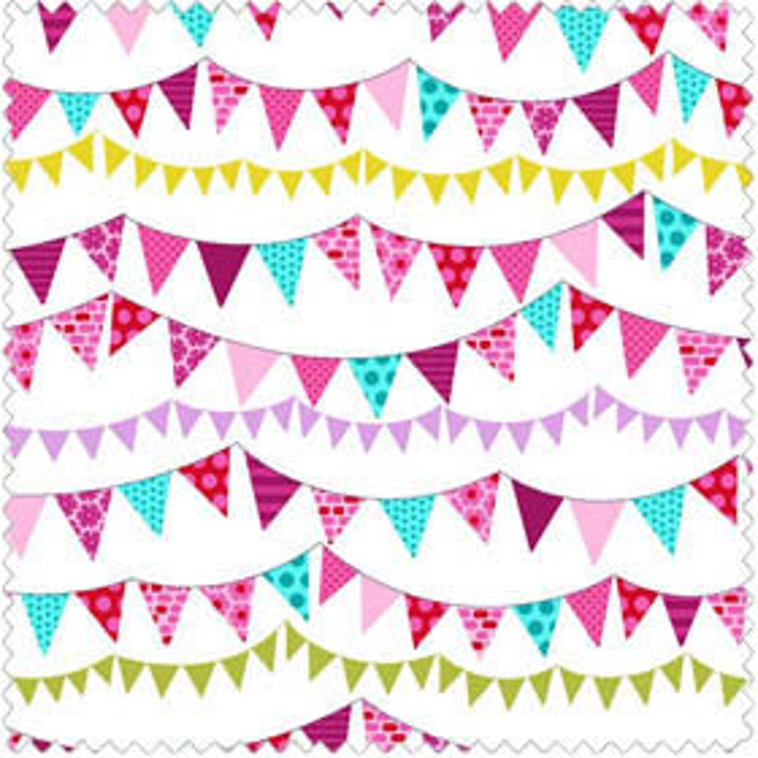 Around Town Pink Bunting Flags, by Studio E, LAST 1/2 Yard - Etsy