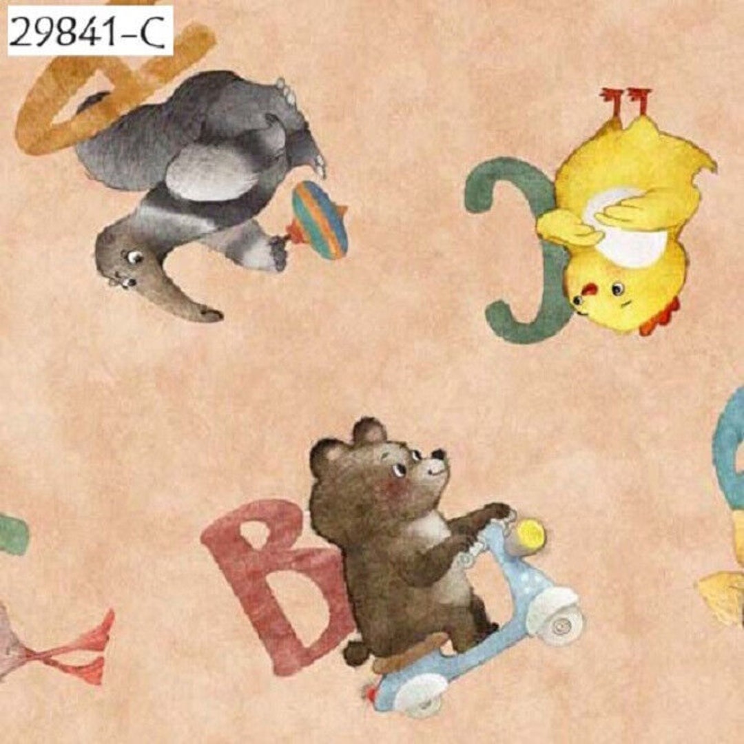 Animal Alphabet - Animal Letters Toss on Tan-quilting Treasures - Etsy