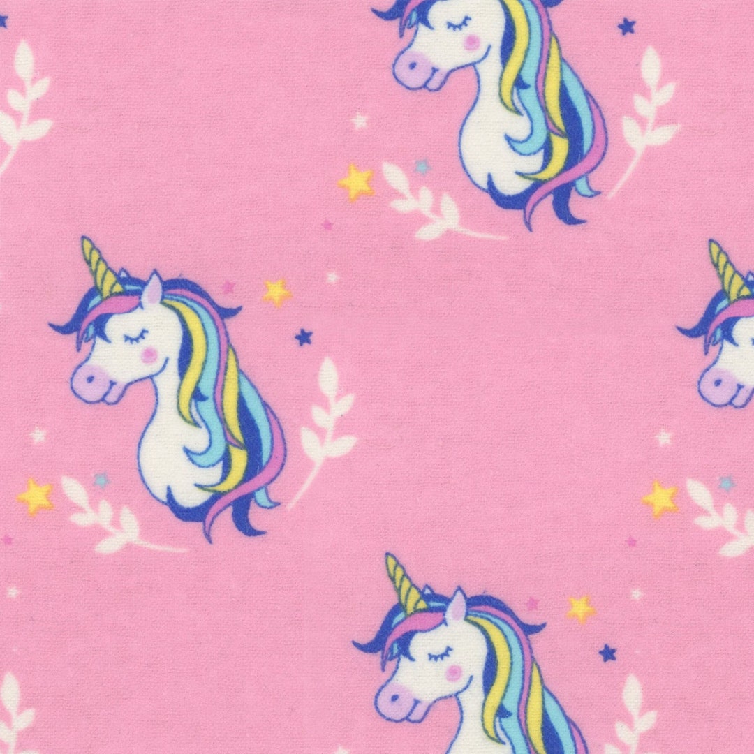 Comfy Flannel Prints - Unicorns on Pink 100% Cotton Flannel, LAST 40 ...