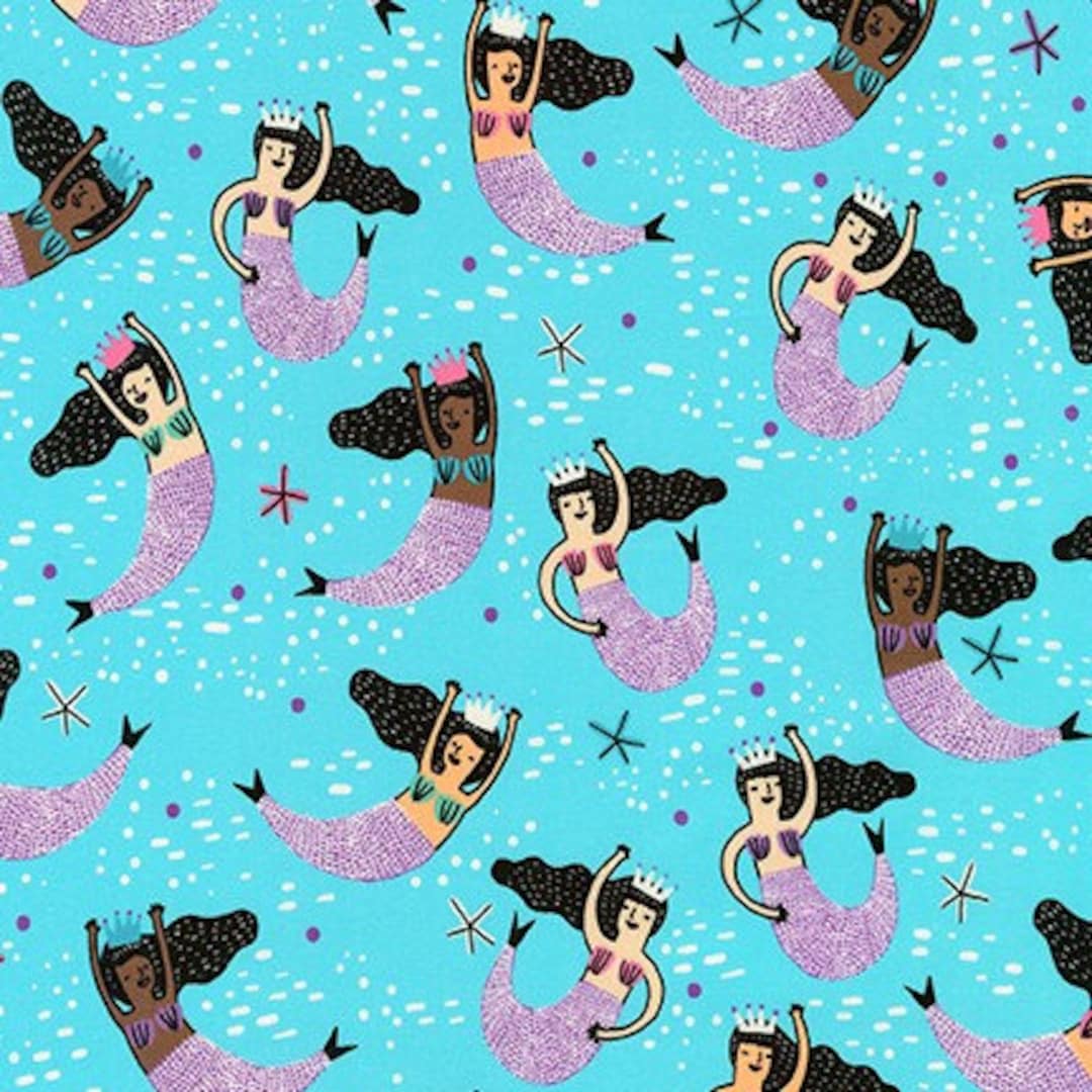 Hello Lucky , Mermaids on Aqua, Princess Mermaids, Yard - Etsy