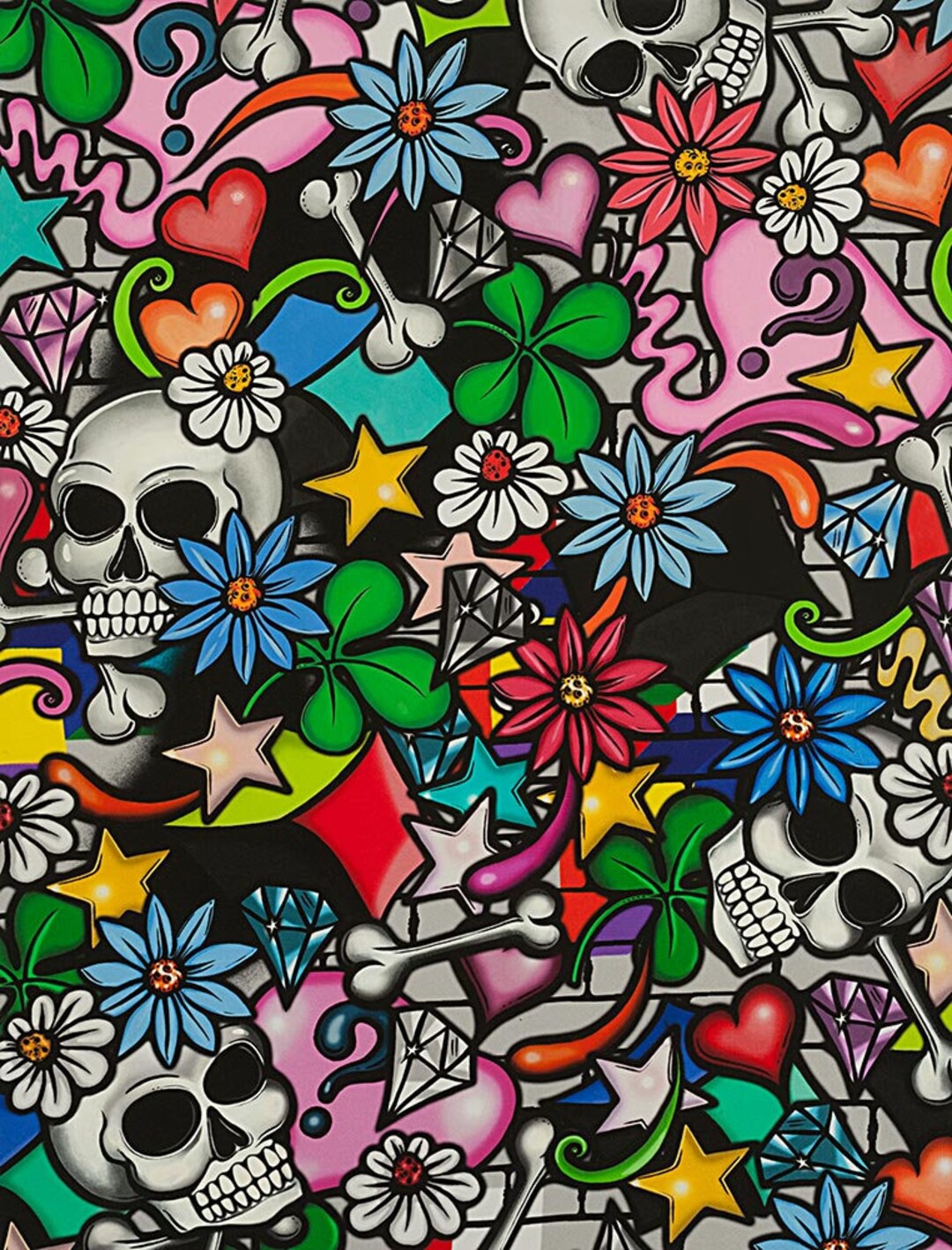 A Street Skull on Black, Nicole's Prints by Alexander Henry, LAST 46 ...