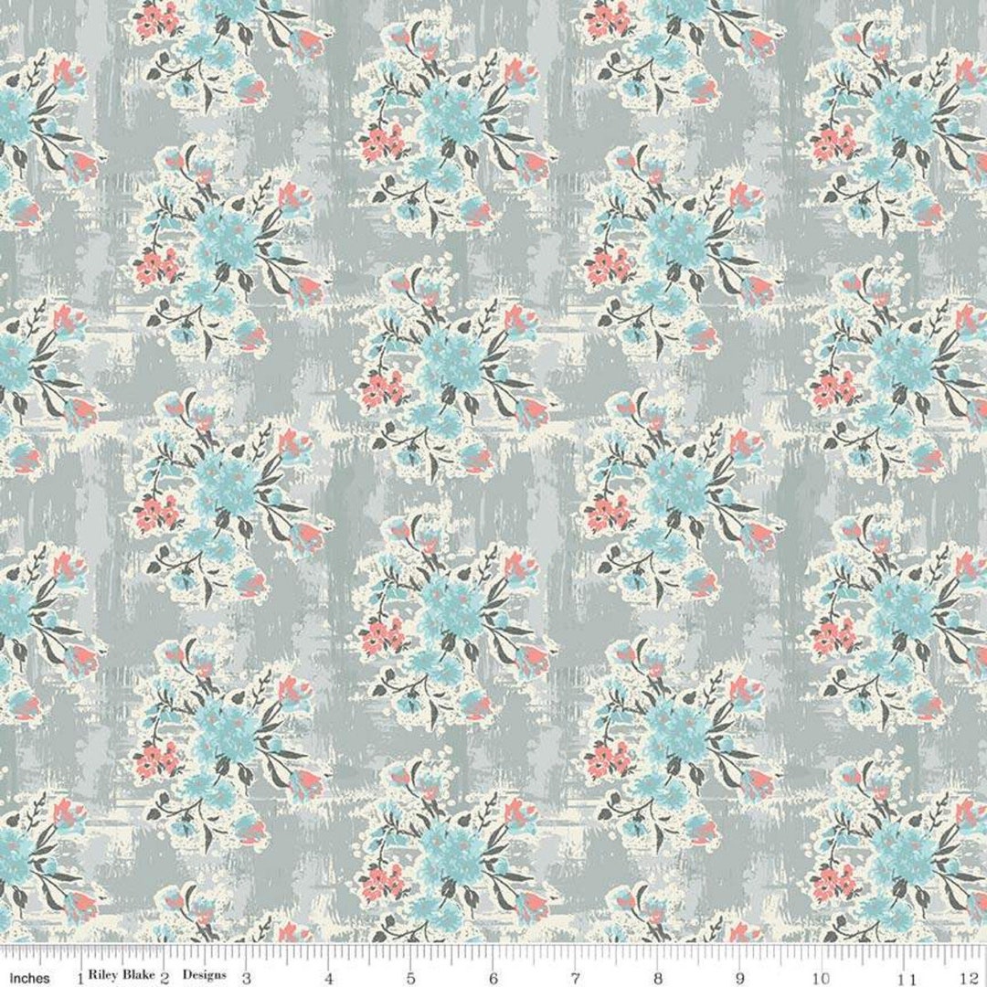 Abbie FLORAL GRAY by Sue Daley Designs for Riley Blake Fabrics, Yard - Etsy