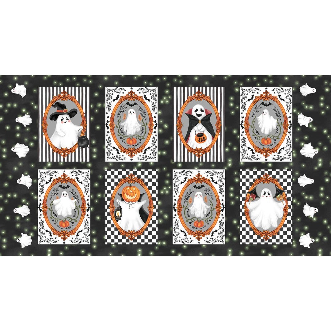 Studio E Fabrics, "paranormal Parade" Boo Blocks PANEL, 24" X 44" Panel ...